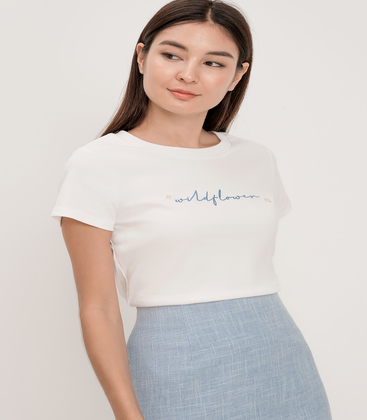 Fayth • Wildflower Embroidered Tee